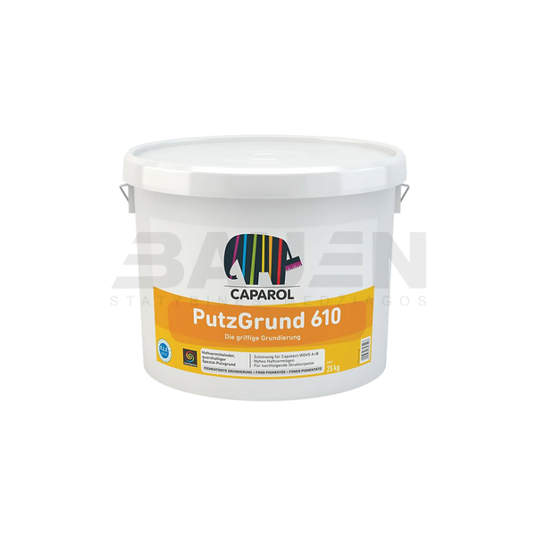 Gruntai | Gruntas su kvarc. Užpildu Caparol Putzgrund 610 weiss 16 kg - Gruntai - Bauen.lt