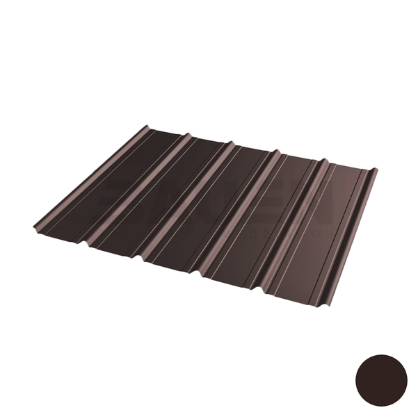 Plieninė danga | Trapecinė, vidutinio profilio skarda HANBUD C-14 (11,8mm) tams. ruda, blizgi ...