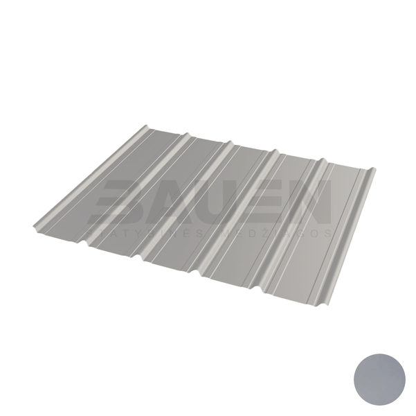 Plieninė danga | Trapecinė, vidutinio profilio skarda HANBUD C-14 (11,8mm) tams. sidabrinė ...