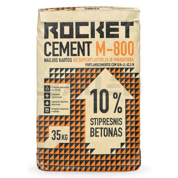 Cementas | Cementas su superplastikliu ir mikrofibra ROCKET CEMENT M ...