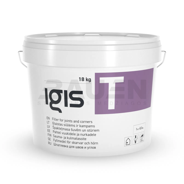 Glaistai | Glaistas siūlėms, įtrūkimams ir kampams, IGIS T, 18 Kg. - Glaistai - Bauen.lt