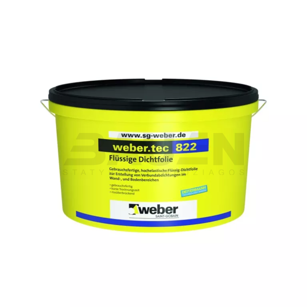 Hidroizoliacija | Polimerinė hidroizoliacija WEBER.TEC 822, ypač elastinga, šviesiai pilka, 8 Kg ...