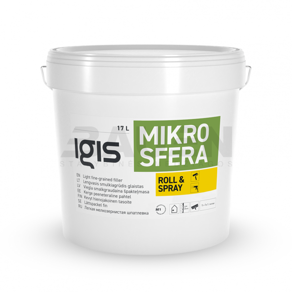 Glaistai | Lengvasis smulkiagrūdis glaistas purškimui arba volavimui, IGIS MIKROSFERA "Roll and ...