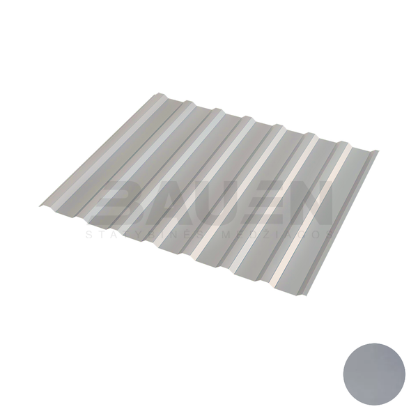 Plieninė danga | Trapecinė, vidutinio profilio skarda HANBUD T-18N (18mm) tams. sidabrinė ...