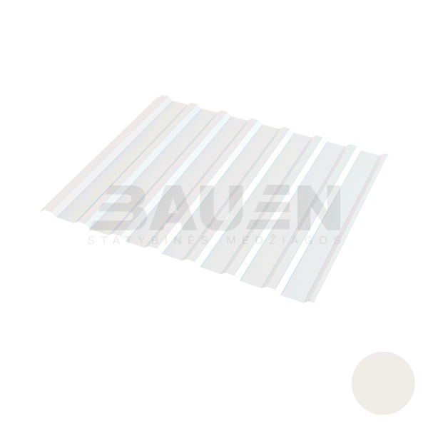 Plieninė danga | Trapecinė, vidutinio profilio skarda HANBUD T-18N (18mm) balta, blizgi (RAL9010 ...