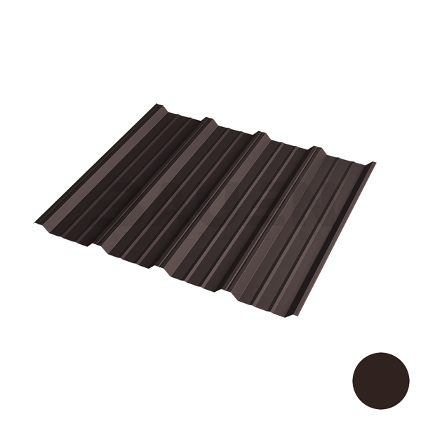 Plieninė danga | Trapecinė, aukšto profilio skarda HANBUD T-35R Revolution (32mm) tams. ruda ...