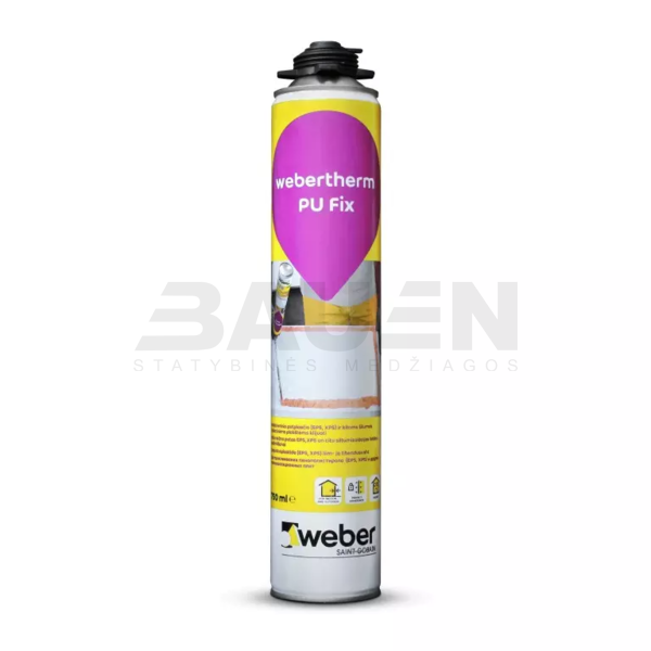 Kiti klijai | Poliuretaniniai klijai WEBER.THERM PU FIX, polistireno plokštėms, 750 ml. - Kiti ...